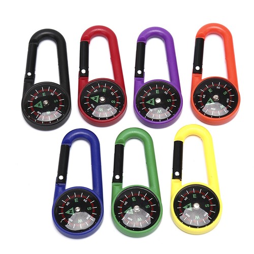 Portable Keychain Compass Hiking Carabiner Compass Outdoor Camping Ring ...