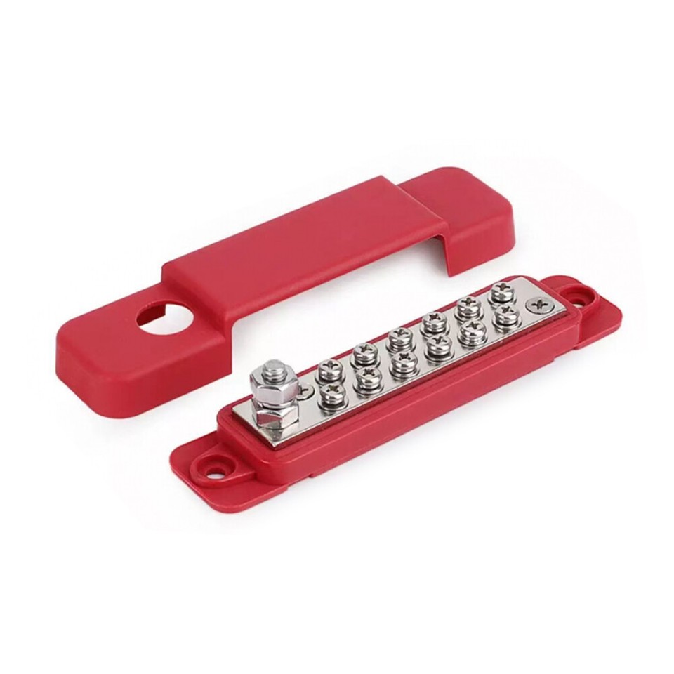 Red 12 Point Busbar Bus Bar Power Distribution Block 180A 12V DC A4 ...