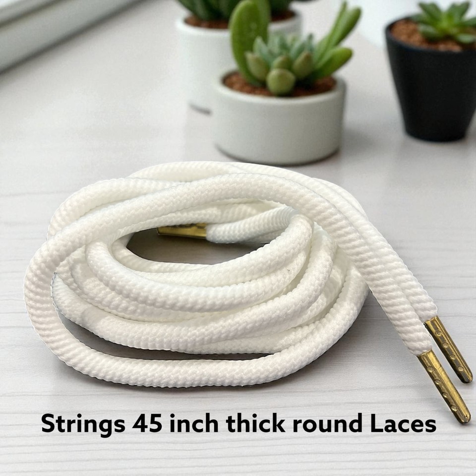 Thick Rope Shoe Laces Fat Round Shoelaces 1 cm wide Replacement for ...