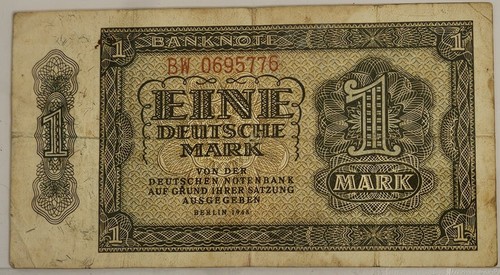 1948 Germany 1 Deutsche Mark Banknote Bill Note Currency Circulated ...