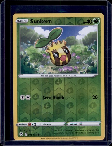Sunkern SWSH12: Silver Tempest Pokémon #005/195 Reverse Holo NM+ | eBay