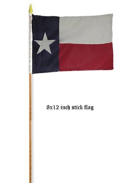 8x12 Texas State Whole Sale Lot of 3 Stick Flags 8"x12" w/ stick 100D ...