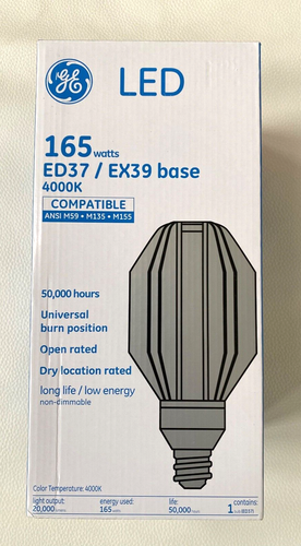 GE LED 4000K ED37/EX39 BASE LED165/M400/740 LED Bulb GENUINE | eBay