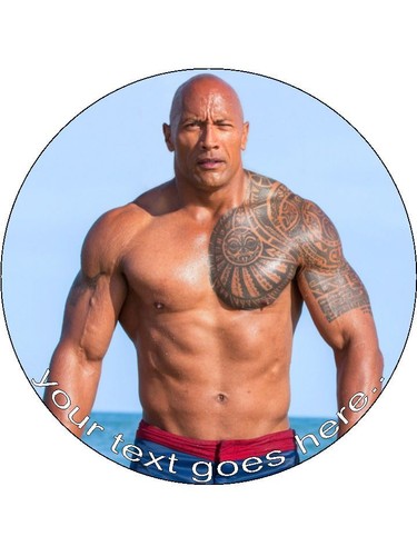 Dwayne Johnson personalised Wafer / Icing edible Round Cake topper | eBay