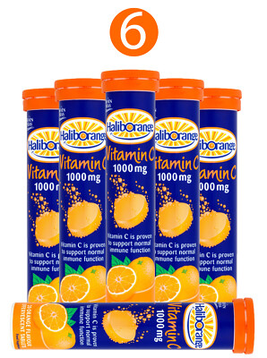 Haliborange Effervescent Vitamin C Orange 1000mg 20 Tablets (6 Tubes ...