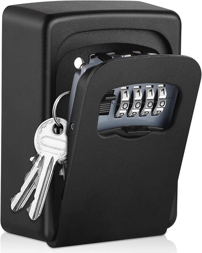 WALL MOUNTED KEY SAFE BOX 4 DIGIT COMBINATION KEY SAFE OUTDOOR SECURITY ...
