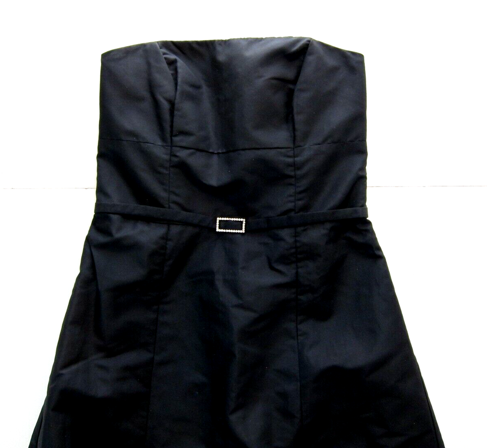 Hennes Collection 90"s Classic Black Taffeta Strapless Long Maxi Party ...