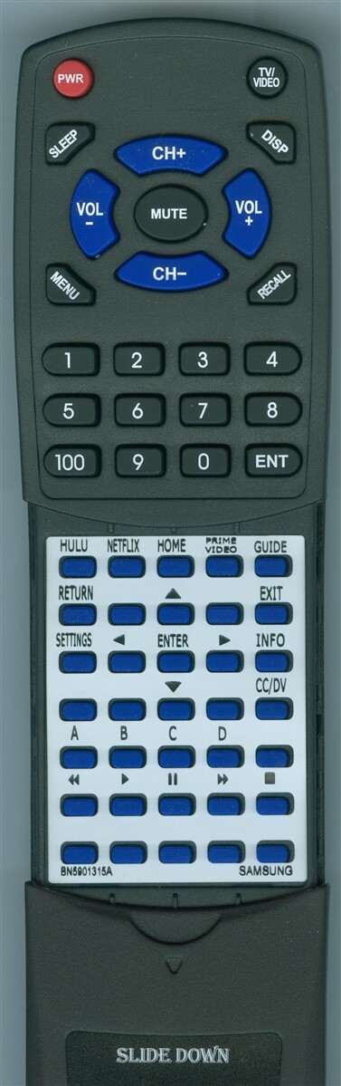 Replacement Remote for Samsung RU7100, RU7200, RU7300 series BN59 ...