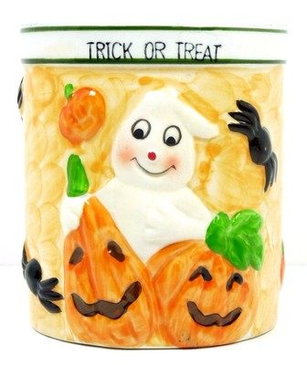 Halloween Trick Or Treat Ghost Pumpkin 3D Panware Home Essentials Jar ...