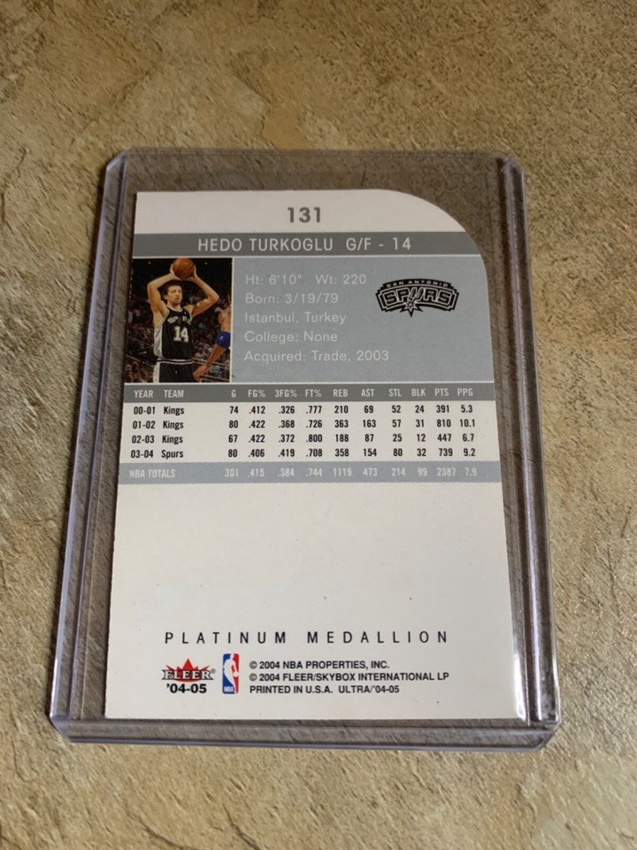 2004-05 Fleer Ultra Hedo Turkoglu Platinum Medallion (Missing Serial ...