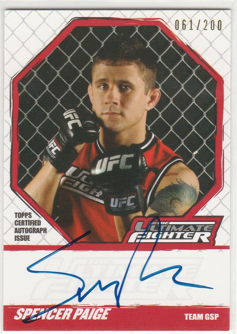 2010 Topps UFC Knockout The Ultimate Fighter Autographs TUFSP Spencer ...