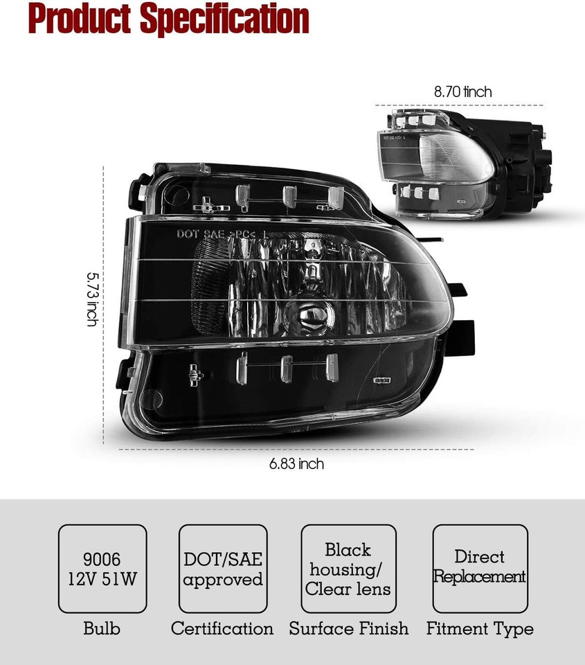 Fog Lights for 2006-2011 Lexus GS 300 350 430 450H 460 Bumper Lamps LH ...