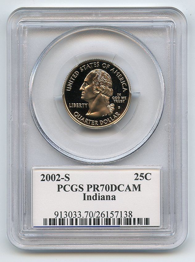 2002 S 25C Clad Indiana Quarter PCGS PR70DCAM | eBay
