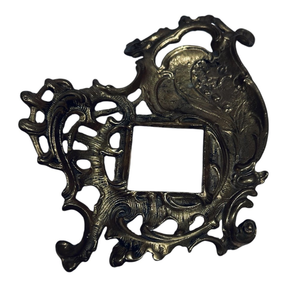 Vintage Brass Footed Desk Inkwell Ornate Lilies of the Valley Stand ...