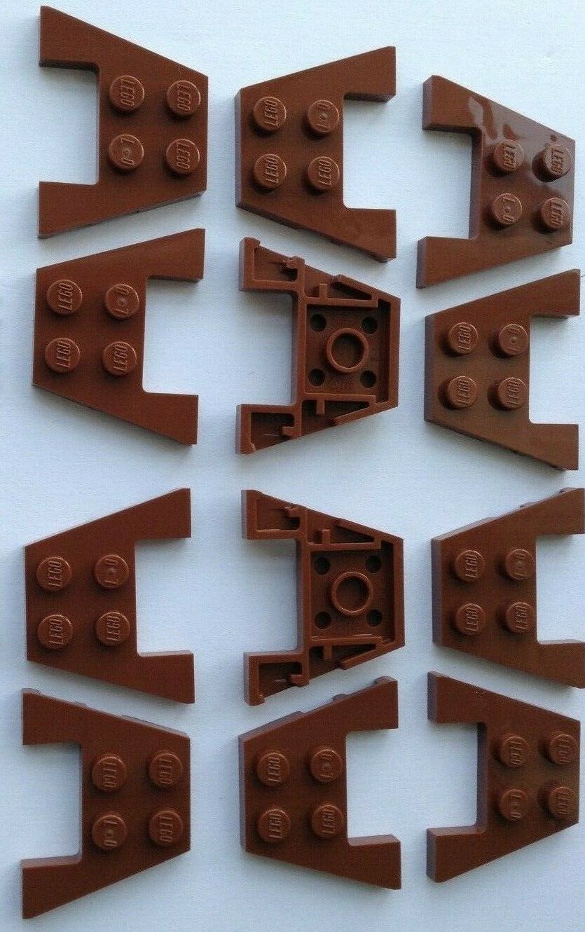LEGO Plate 3x4 with Angles Reddish Brown x8 Design 9019 Element ID ...