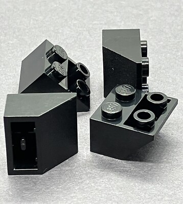 LEGO Part 3660 (4pcs) Slope, Inverted 45 2x2 Black Vintage | eBay