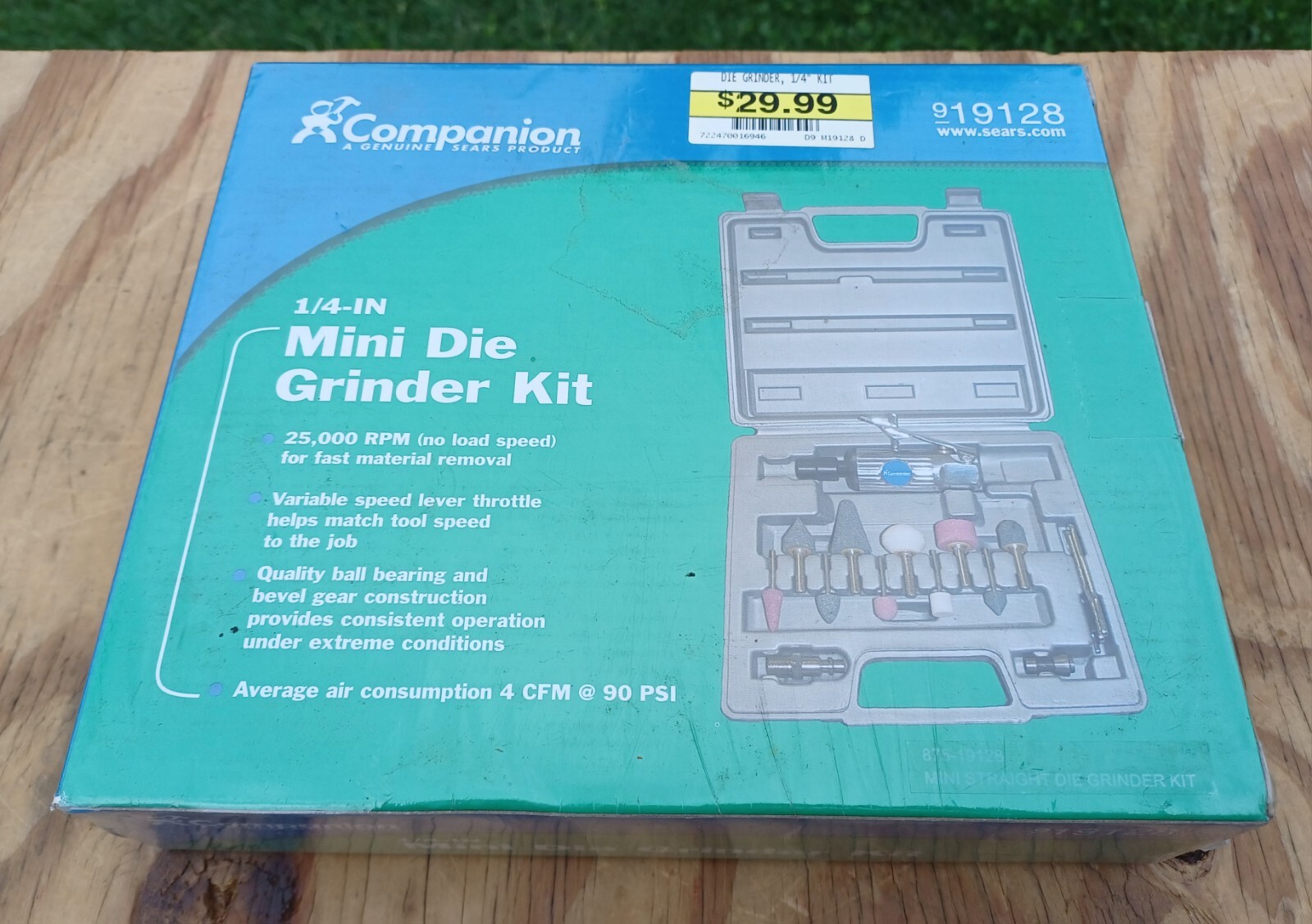 Vintage NOS SEARS Companion 1/4in Mini DIE Grinder Kit 25000 RPM ...