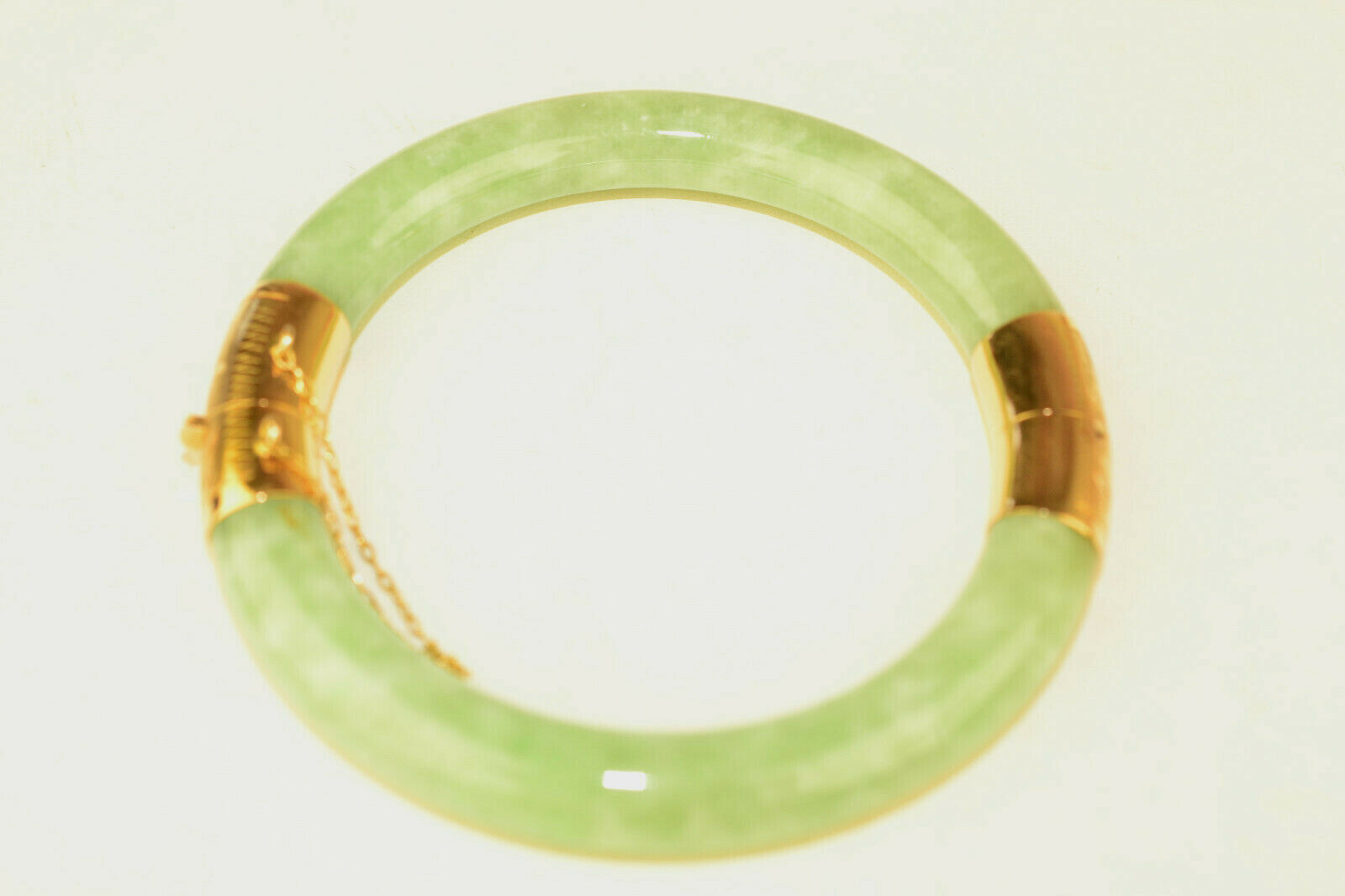 14K YELLOW GOLD TRANSLUCENT GENUINE NATURAL GREEN JAD… - Gem