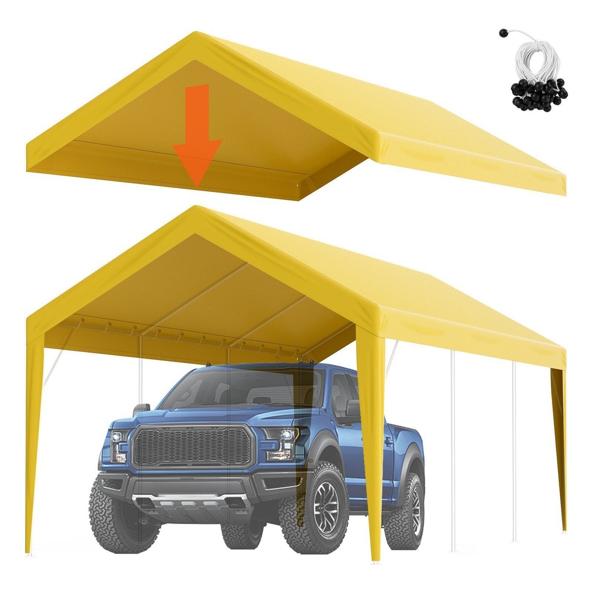 VEVOR Carport Replacement Canopy Cover 10 x 20 ft Garage Top Tent Shelter Tarp eBay