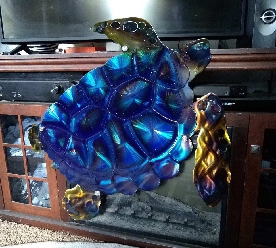 Tropical wall decor Metal turtle Beach House decorative large Steel ...