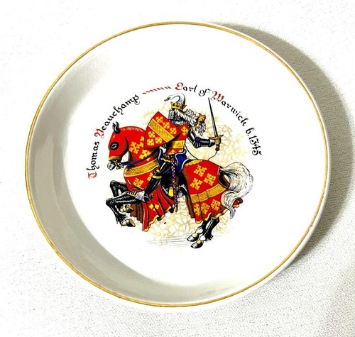 MINIATURE PORCELAIN PLATE THOMAS BEAUCHAMP EARL OF WARWICK RWL LONDON 4 ...