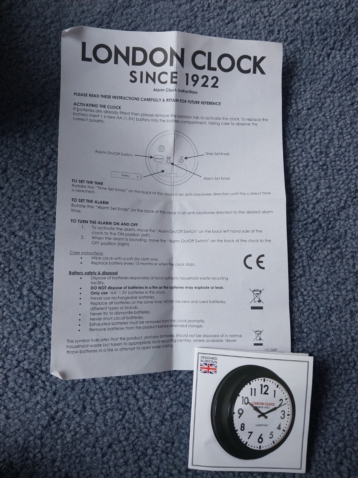 PAIR (X2) NEW London Clock since 1922 Alarm Clock White, 12cm | eBay ...