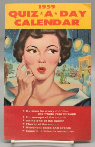 Vintage 1959 Quiz a Day Calendar Unused Complete Retro Mid Century ...