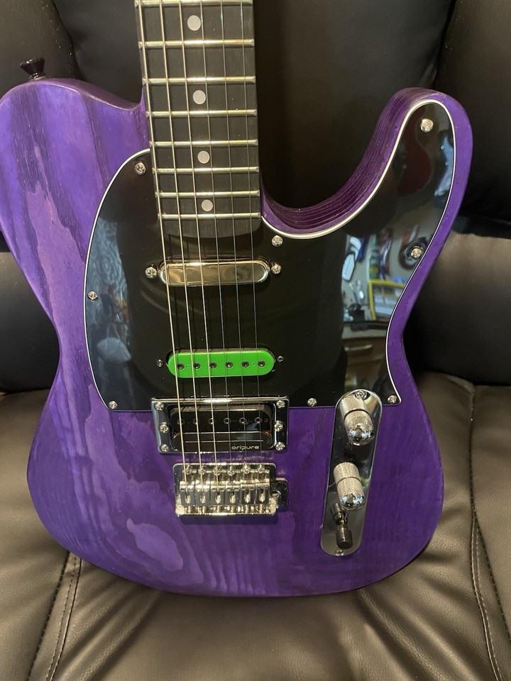 Tele Guitar painted Purple Tele Neck Guitar Weighs 10 lbs solid body ...