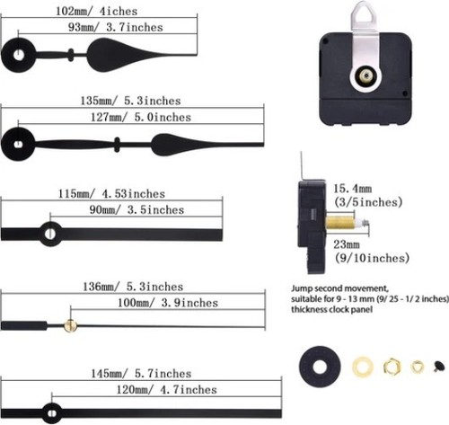 High Torque Long Shaft Clock Movement Mechanism Wall Quartz Clock ...