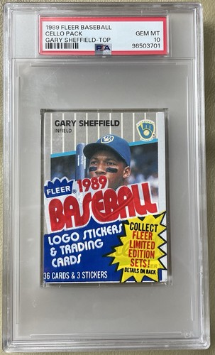 1989 Fleer Baseball Cello Pack - PSA Gem Mint 10 - Sheffield Rookie ...