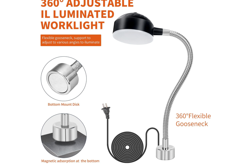 Magnetic Work Light, LED Machine Light with 16 in Flexible Gooseneck ...