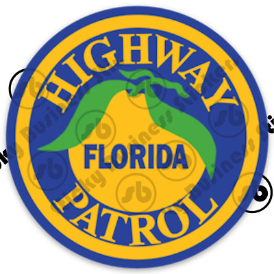 Florida Highway Patrol Sticker Patch Logo FHP Orange Police 3 in Circle ...