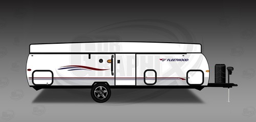 8 Rv Trailer Coleman Fleetwood Popup Camper Logos Stripes Graphics Kit ...