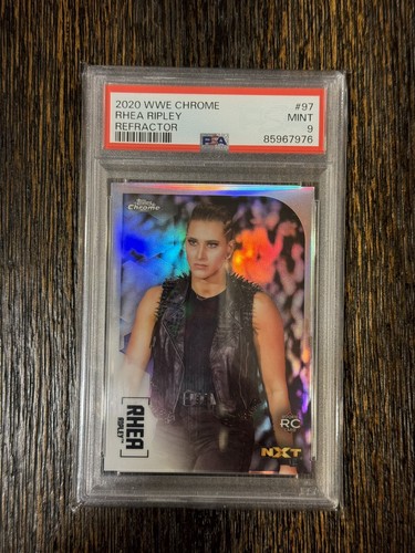 2020 WWE RHEA RIPLEY Rookie Card Topps Chrome Refractor RC PSA 9 NXT | eBay