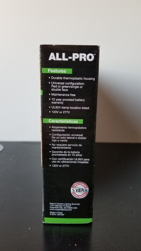 All-Pro Exit Emergency Light Ap Series 2 Color Red/Green LED Exit Sign ...