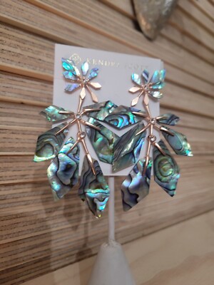 Kendra Scott Jaylin Rose Gold Tone Statement Earrings In Abalone Shell ...