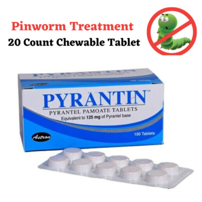 Pyrantin | Pinworm Treatment | Pyrantel Pamoate 125mg | 20 Count ...