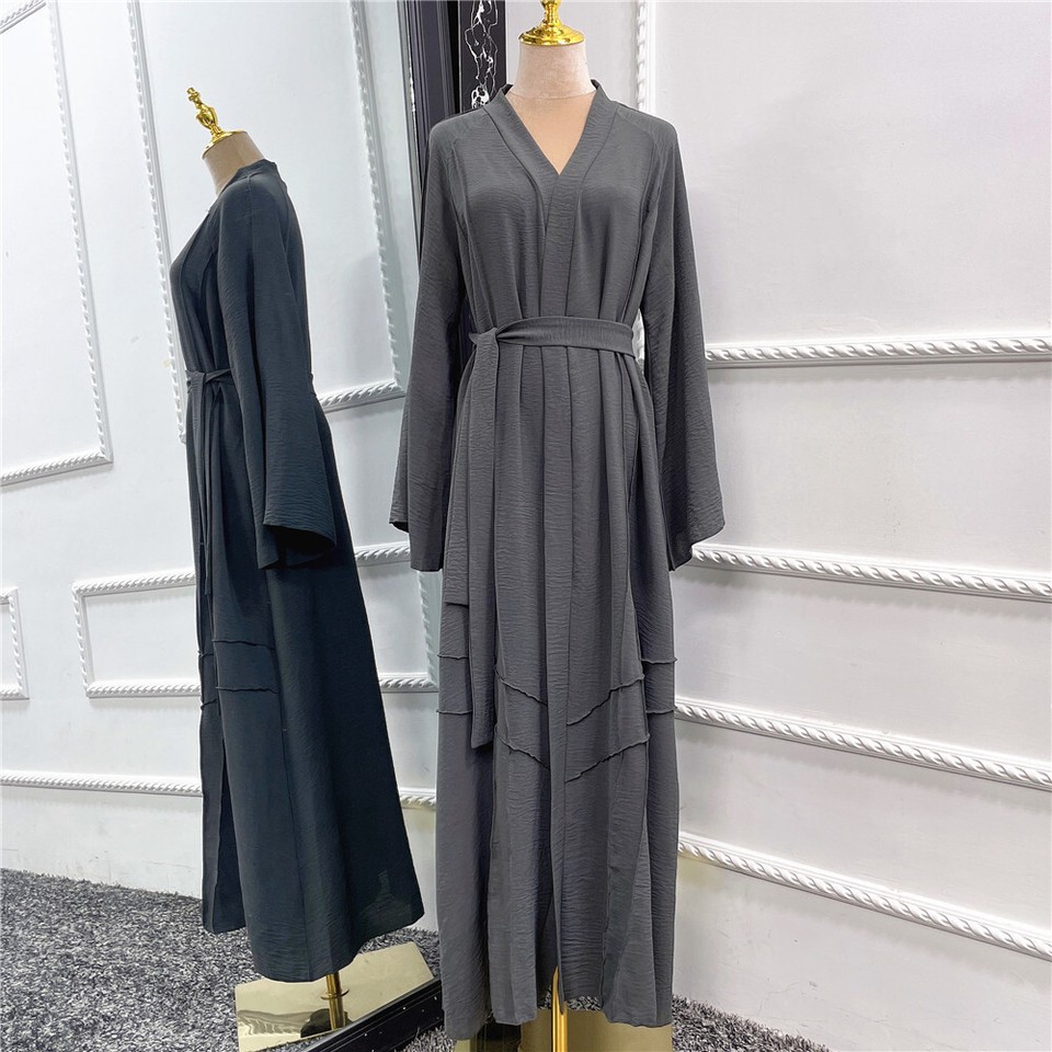 Kimono Open Abaya Muslim Women Maxi Dress Islamic Robe Kaftan Dubai ...