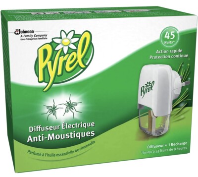 PYREL : diffuseur + Recharge liquide anti-moustiques parfum citronelle ...