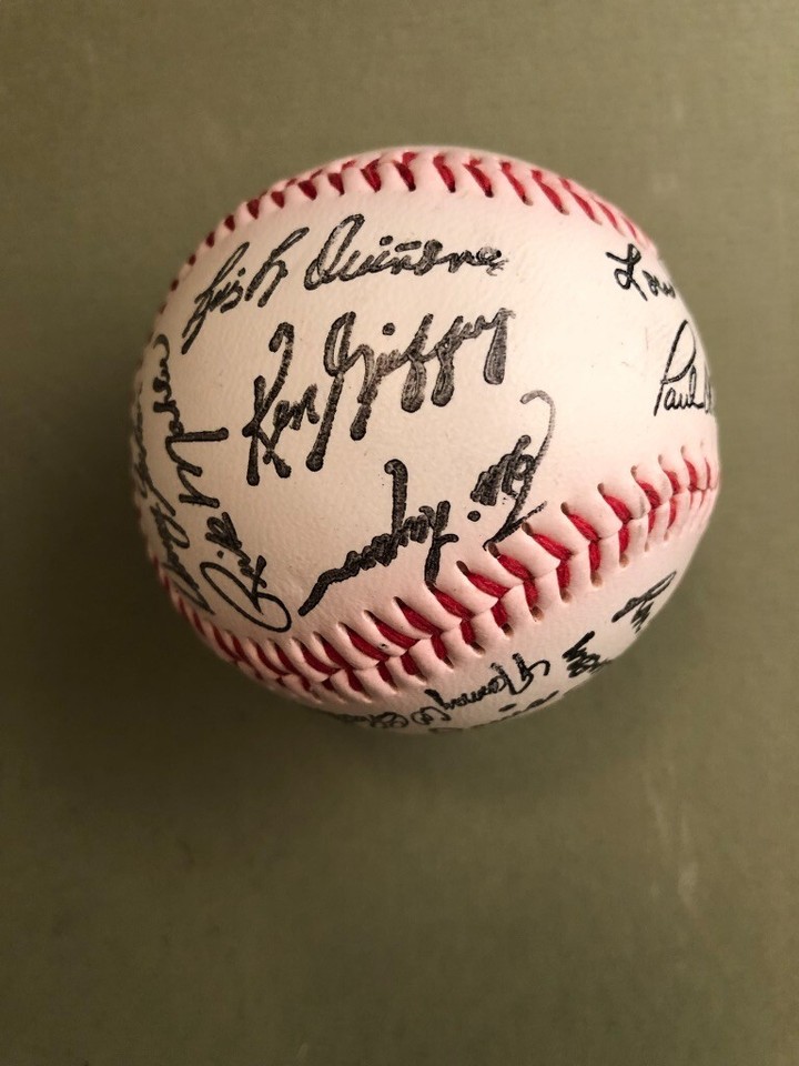 1990 Cincinnati Reds Baseball With Stamped Autographs | eBay