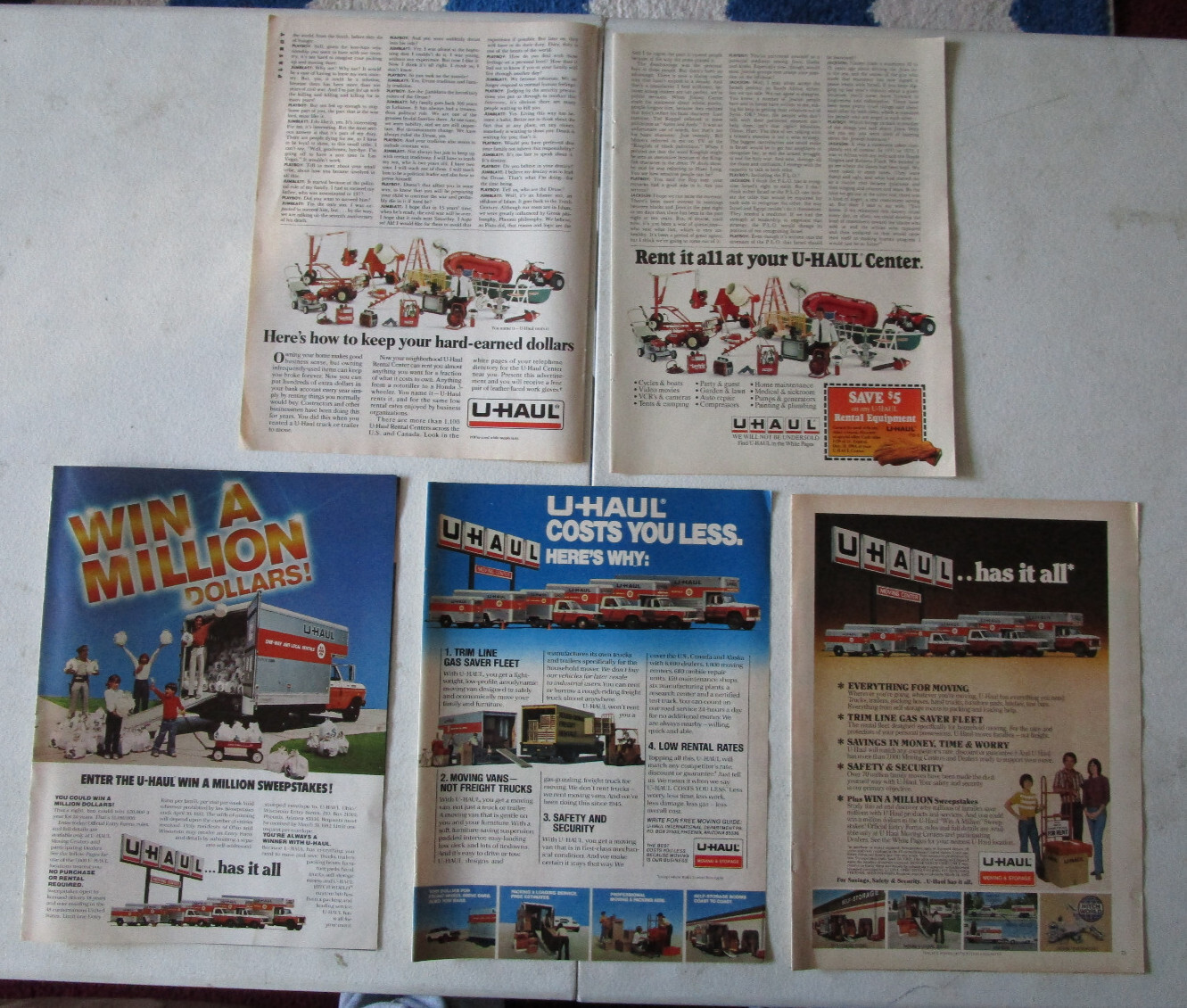 Lot of 5 Different U-HAUL Moving and Storage Magazine Print Ads ...