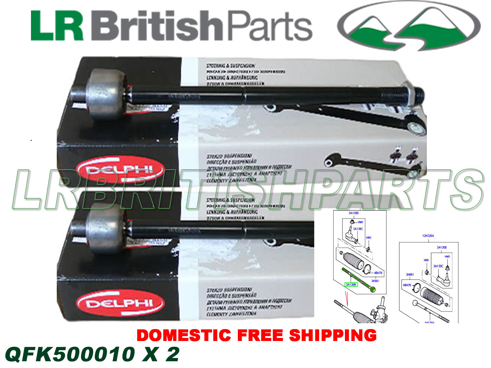 LAND ROVER INNER TIE ROD END LR4 M16 NEW DELPHI SET OF 2 QFK500010 | eBay