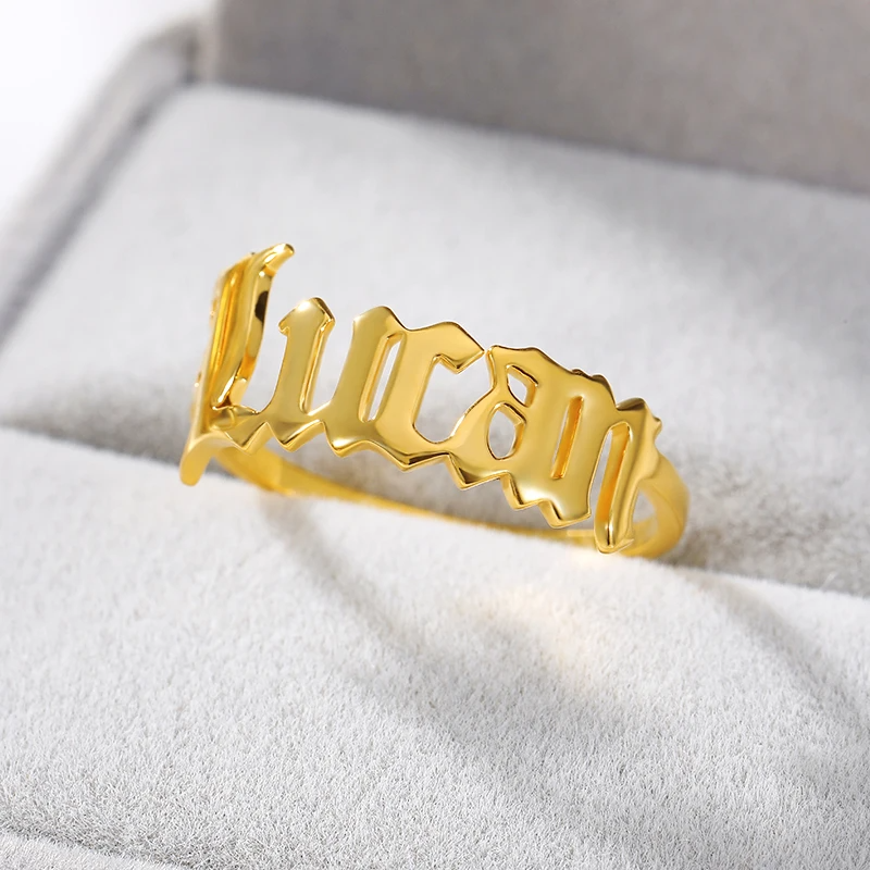 Custom Name Ring, Letter Ring, 18K Gold Jewelry, Silver, Personalized ...