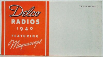 1940 GM Delco Radios Featuring Magnascope Sales Folder Mailer | eBay