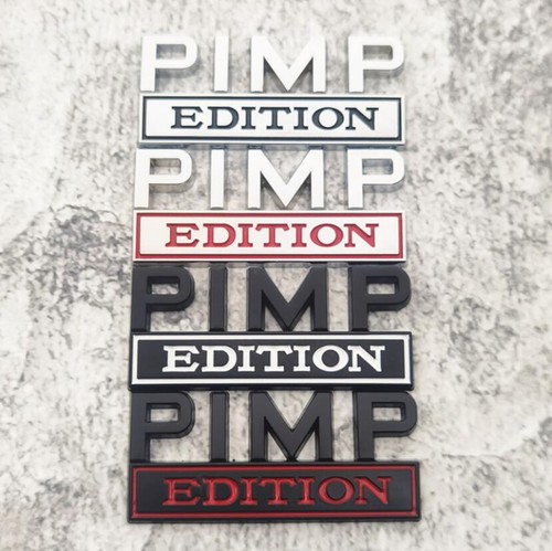 2PCS Metal leaf board car Emblem pimp EDITION badge Car Rear bumper ...