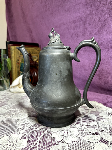 Antique Pewter Teapot with Ornate Lid | Victorian Style Coffee Pot | eBay
