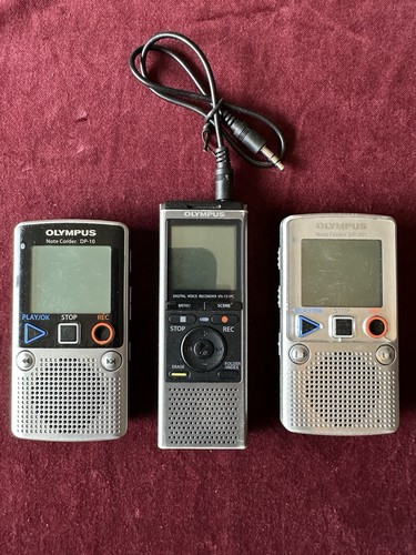 Olympus Note Corder Lot of 3 DP-201 DP-10 VN-721 PC Voice Record And ...