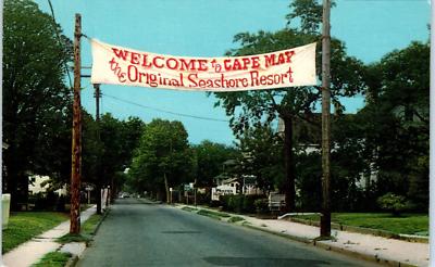 CAPE MAY, NJ New Jersey Street Scene & WELCOME SIGN c1950s Roadside ...