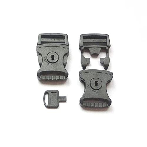 Sets 1" 2mm Buckles Side Release Webbing Nylon Belt Strap Key Locking ...