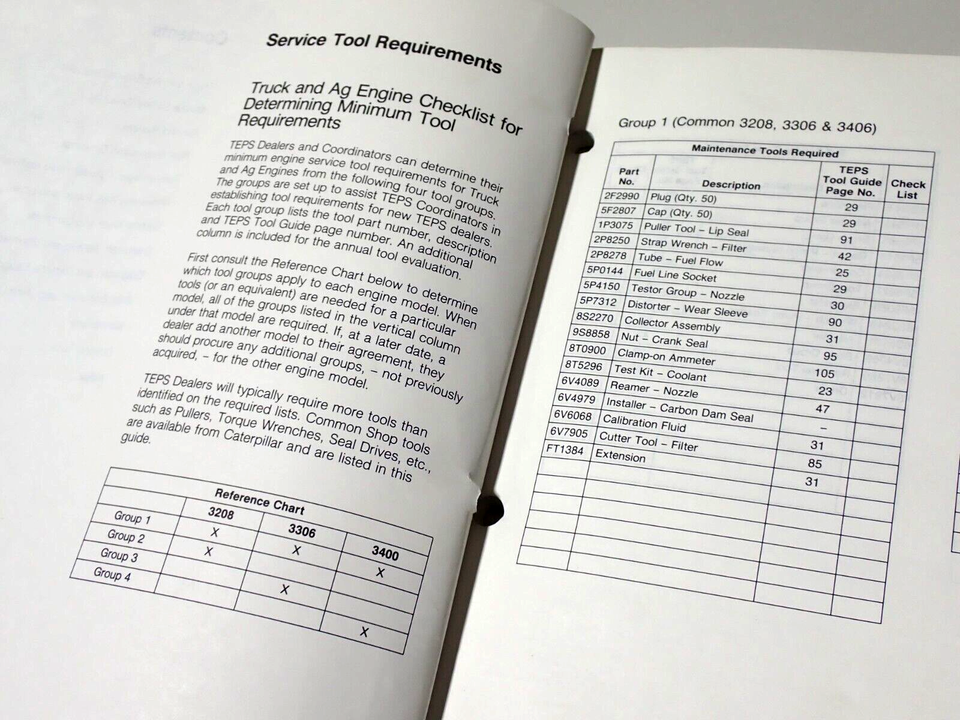 CATERPILLAR SPECIALTY SERVICE TOOL CATALOG GUIDE MANUAL | eBay